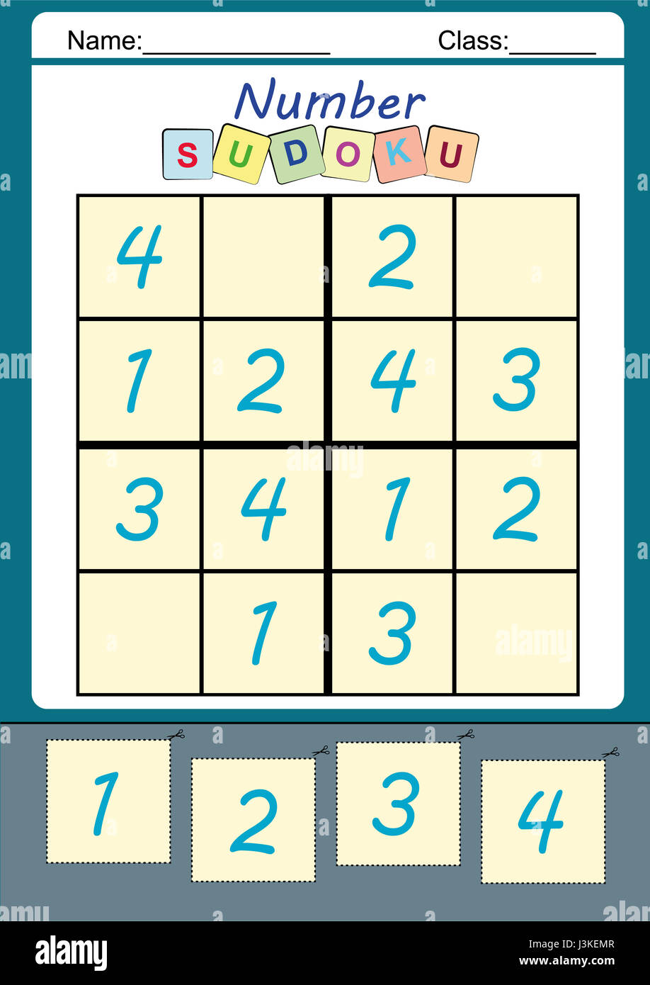 Funny picture sudoku for kids Stock Photo - Alamy