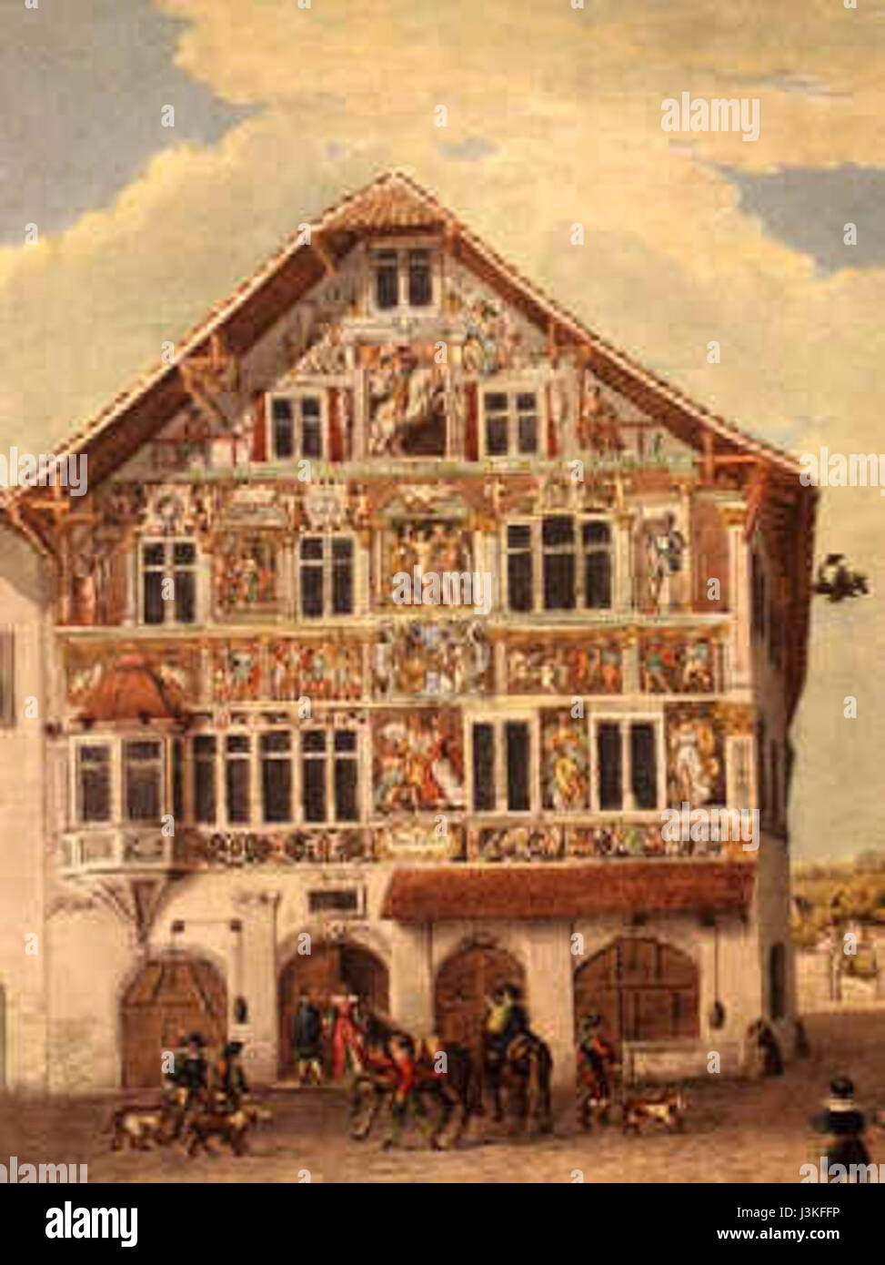 Haus zum Ritter SH, built in 1850, refers to a historical building ...