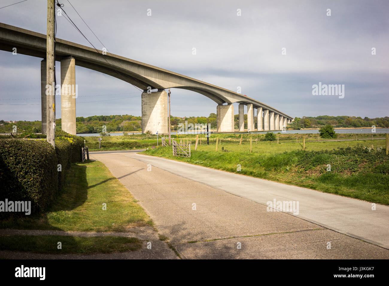 The Orwell Bridge opened to road traffic in 1982 and carries the A14 ...