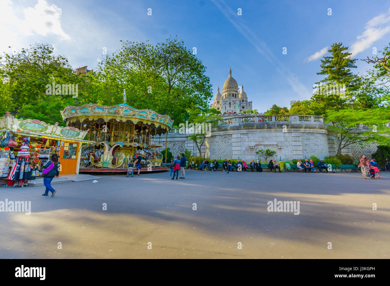 Carousel ride montmartre paris france hi-res stock photography and ...