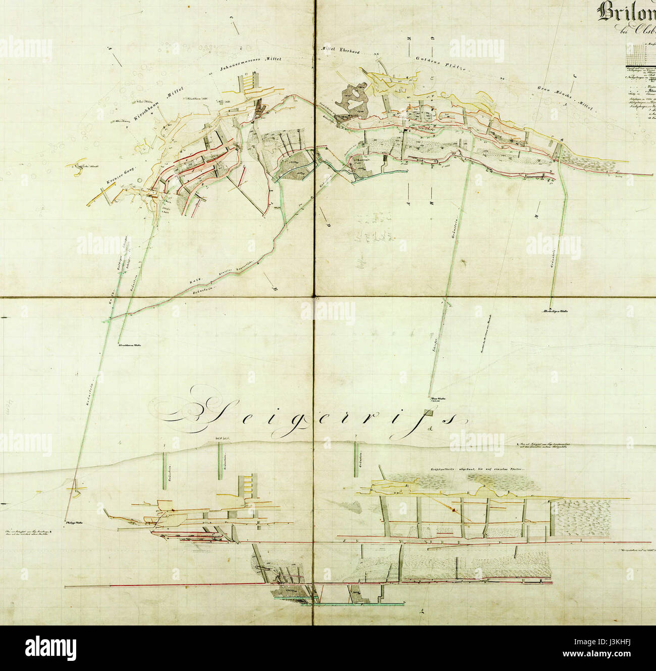 The Grubenplan of Eisenberg in Brilon is a historical map that depicts ...