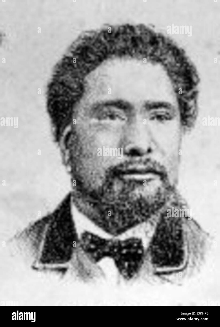 A historical portrait or photograph of Hoani Nahe from 1877, a ...