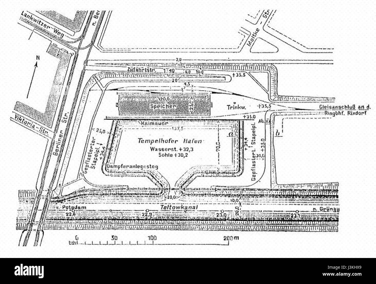 This map shows the Hafen Karte of Tempelhof, Berlin, depicting the ...