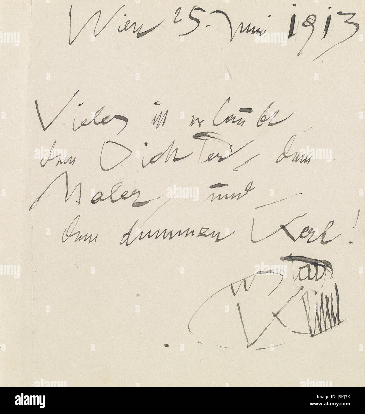 Gustav Klimt's autograph from June 25, 1913, is a significant piece for ...