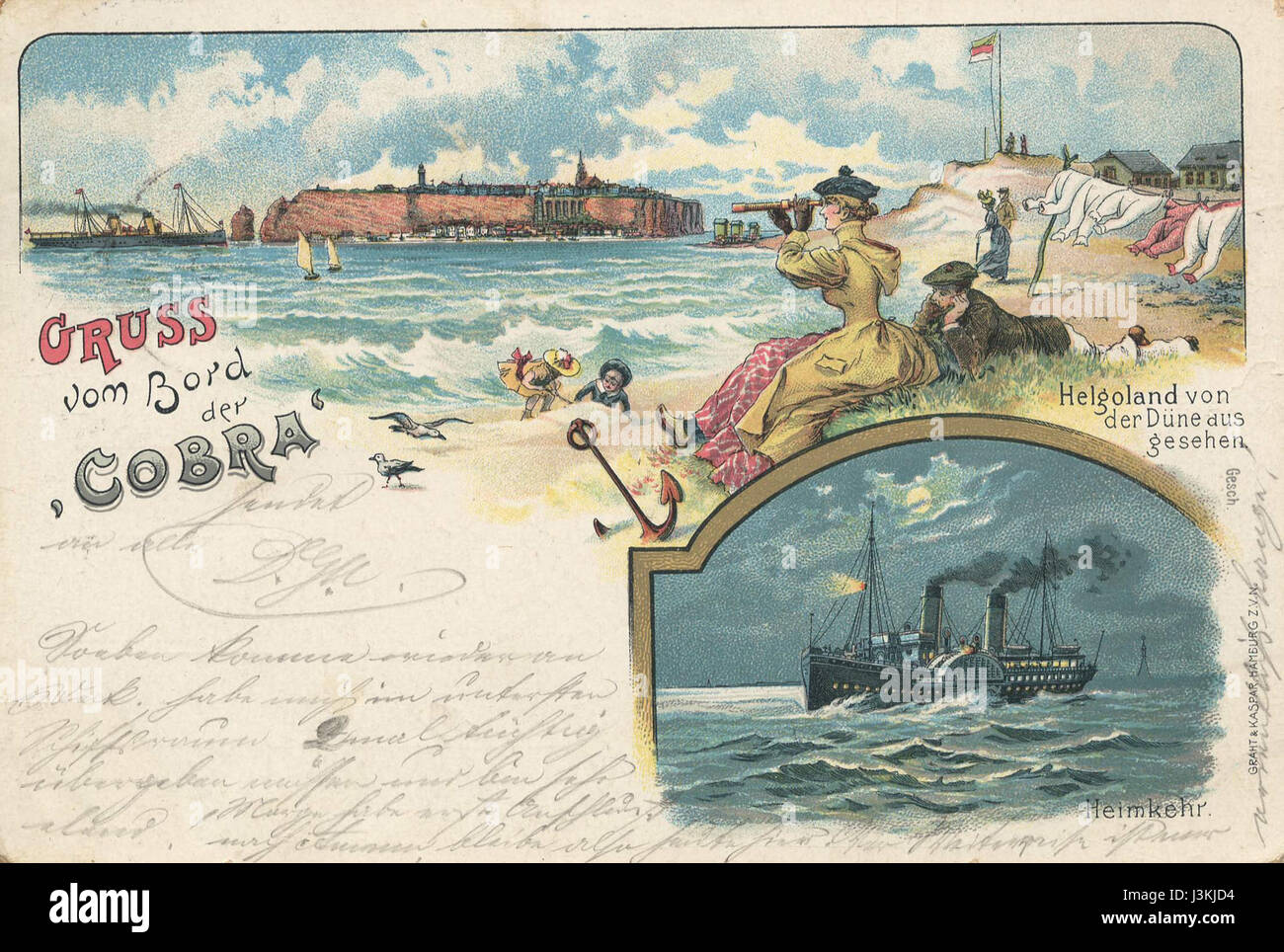 Helgoland Postkarte refers to a postcard featuring an image or scene of ...