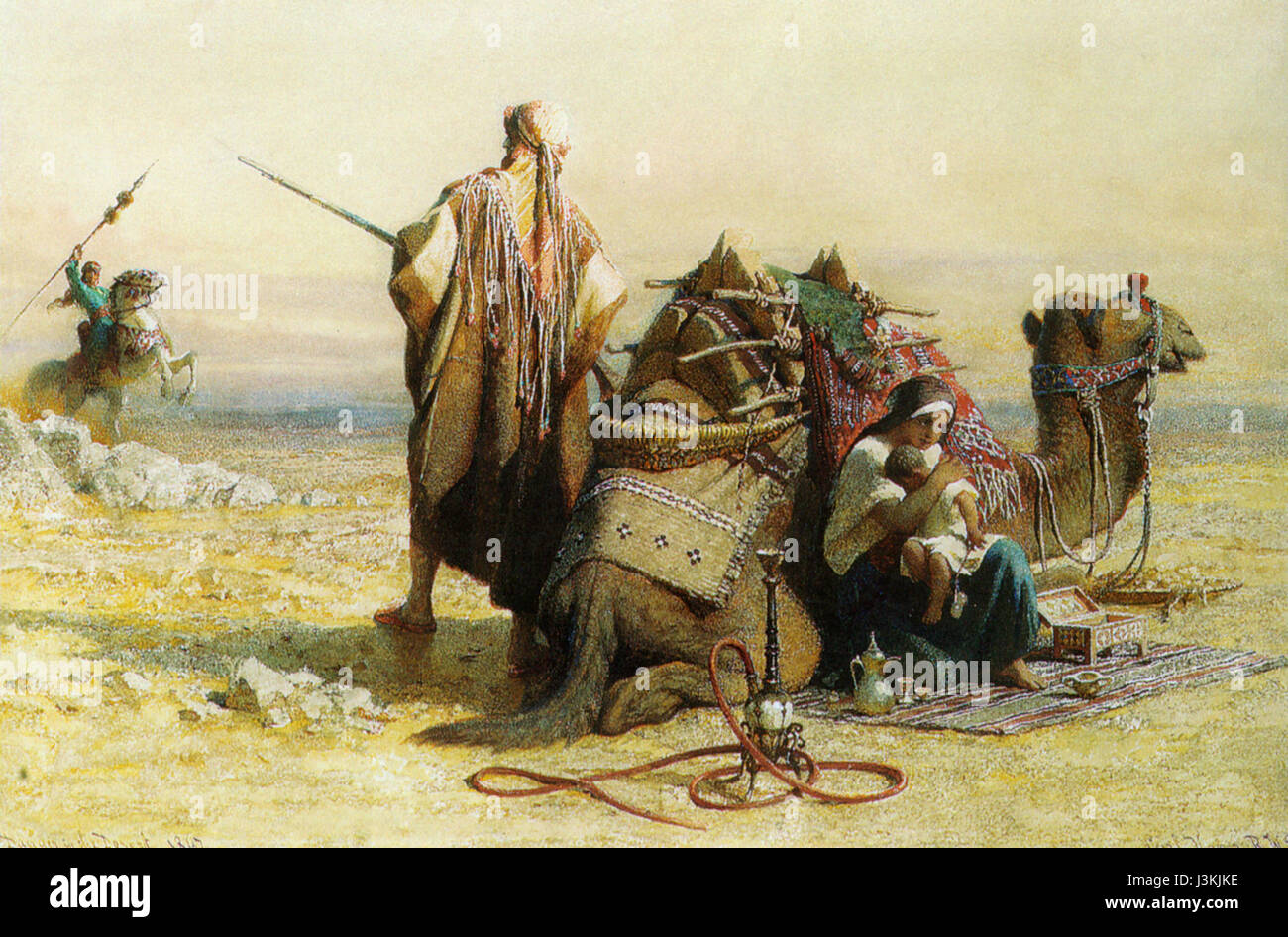 'Danger in the Desert' is a watercolor painting created by Carl Haag in ...