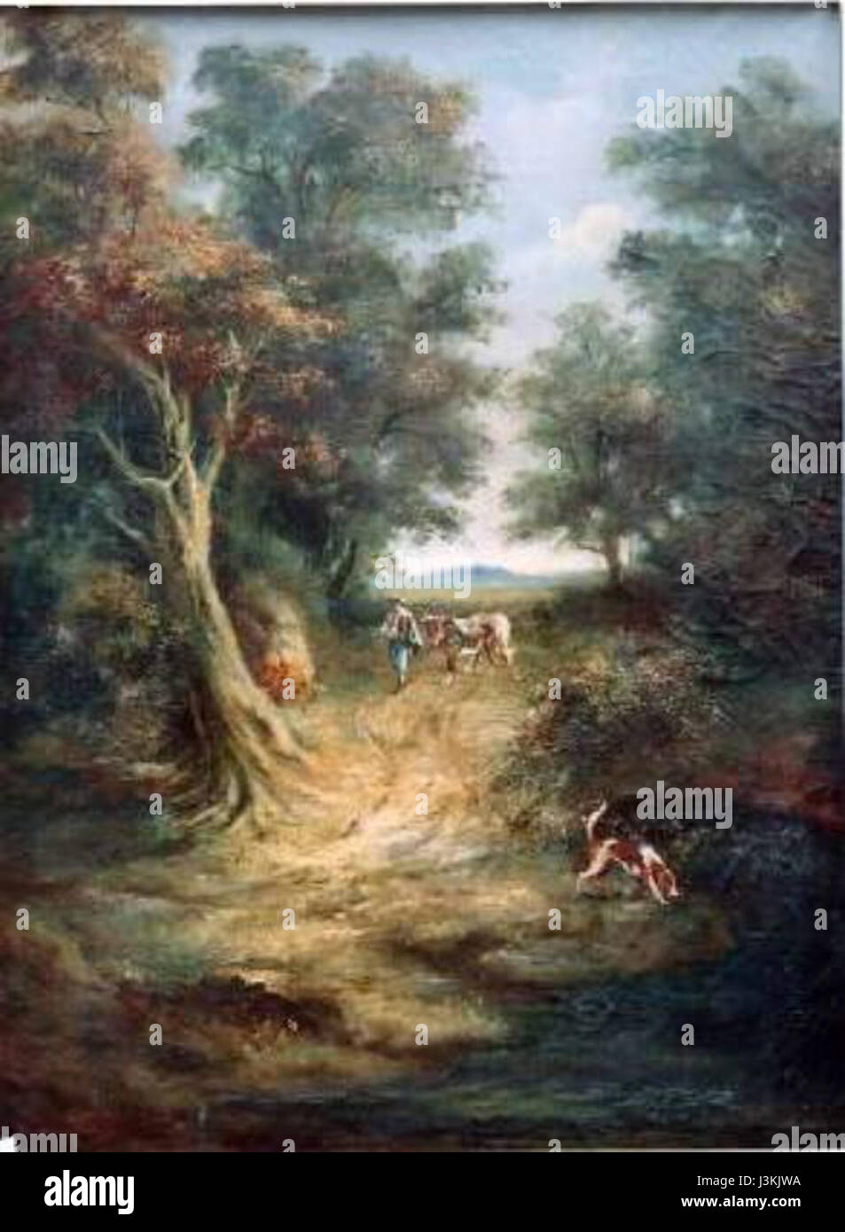 Hermann Friling Landschaft Mit Kuhhirte Und Hund Stock Photo - Alamy