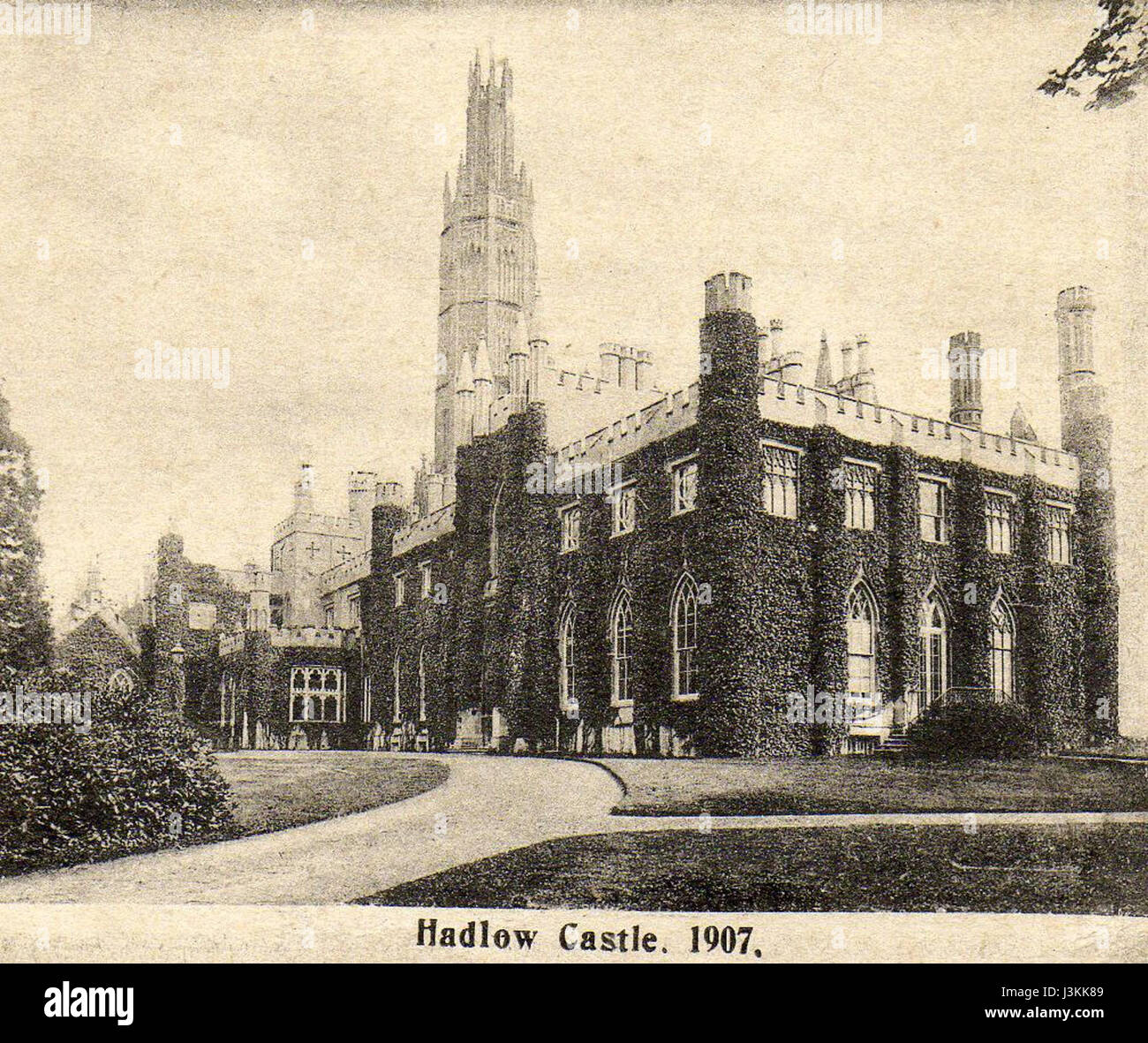 Hadlow Castle 1907 Stock Photo - Alamy