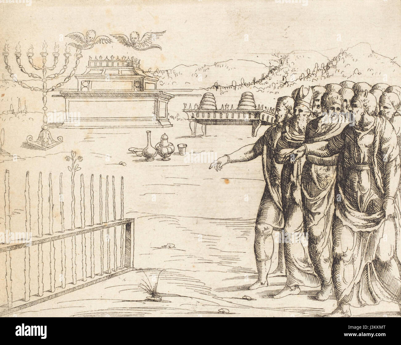 The Blossoming of Aaron's Rod, a piece by Hirschvogel, is a historical ...