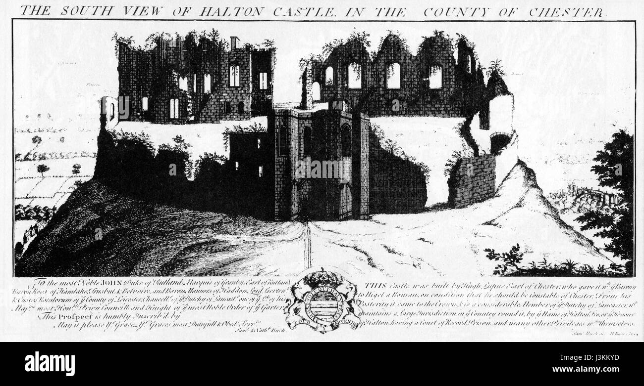 The Halton Castle engraving is a detailed depiction of Halton Castle ...