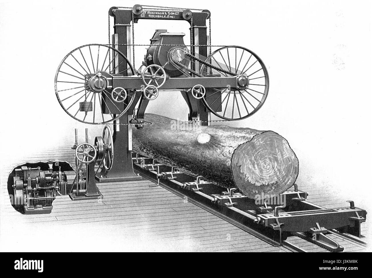 Horizontal log band mill (Carpentry and Joinery, 1925 Stock Photo - Alamy
