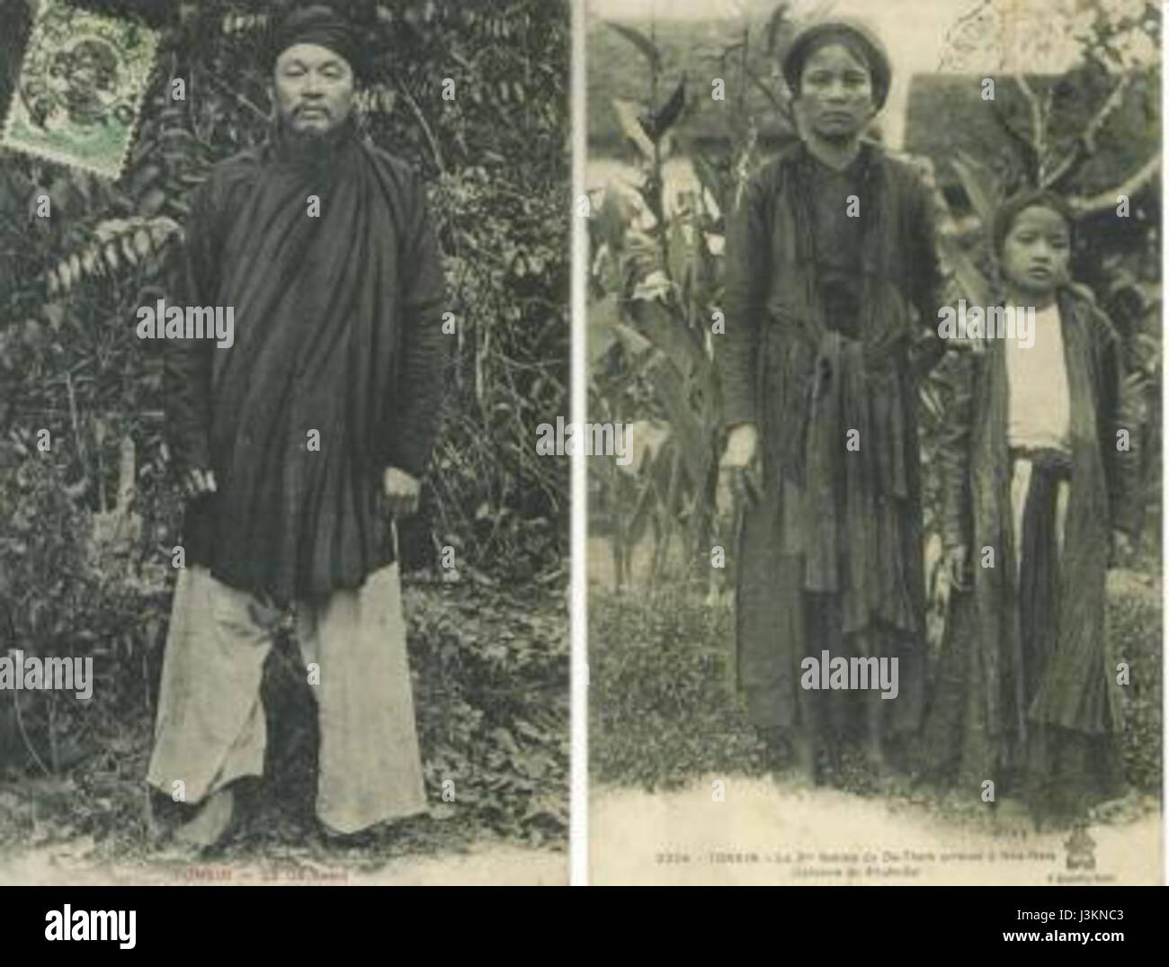 A historical image of Hoang Hoa Tham and his wife Dang Thi Nhu, representing important figures ...