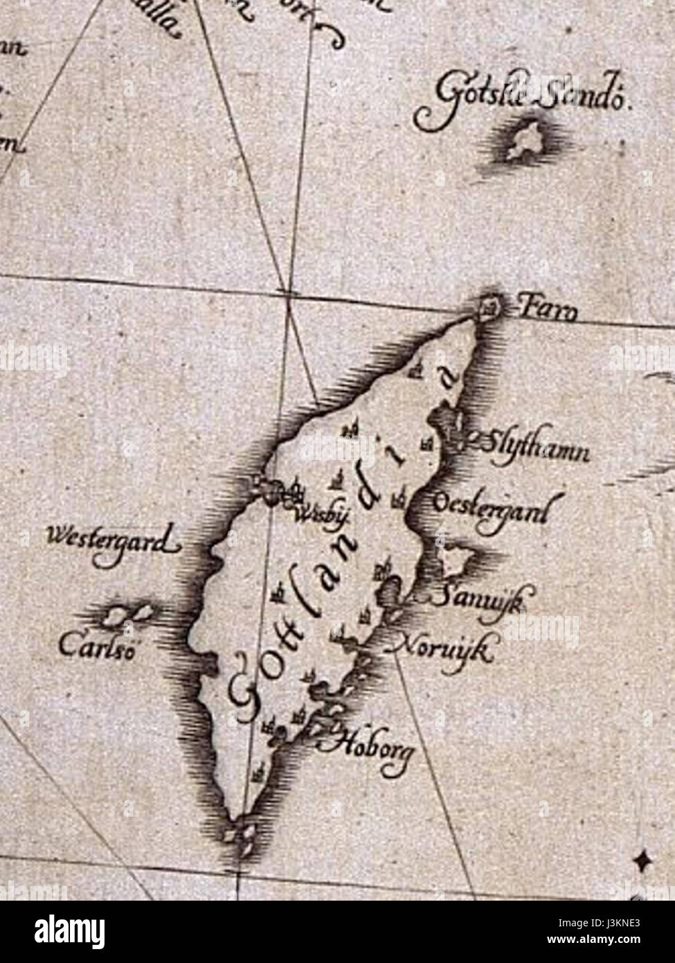 This 1626 map of Gotland by Andreas Bureus is an important historical ...
