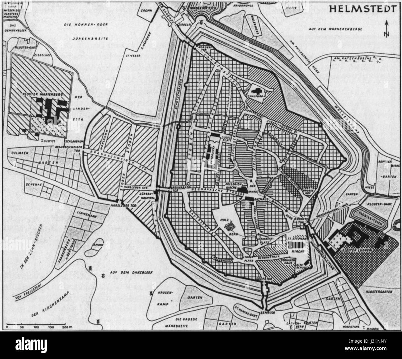 A historical map or plan of Helmstedt, dated 1764. The 'Grundriss' is a ...