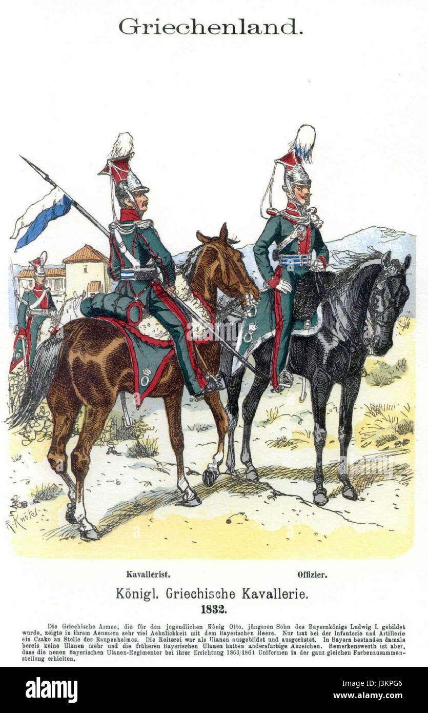 Greek cavalrymen, 1832 Stock Photo - Alamy