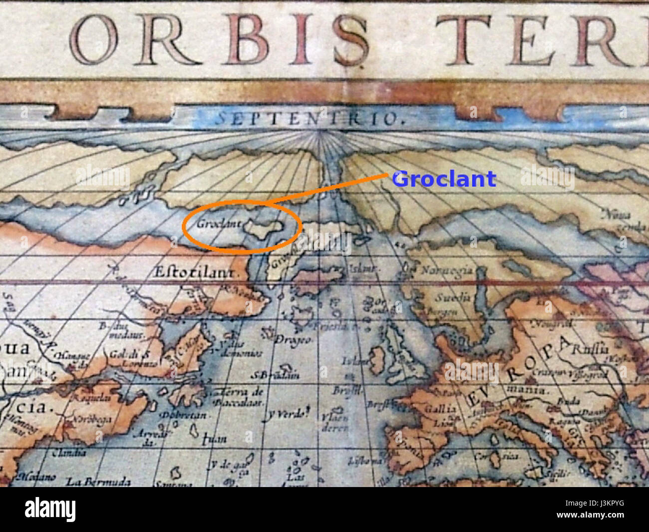 Groclant in 1572 Typus Orbis Terrarum Ortelius Stock Photo - Alamy