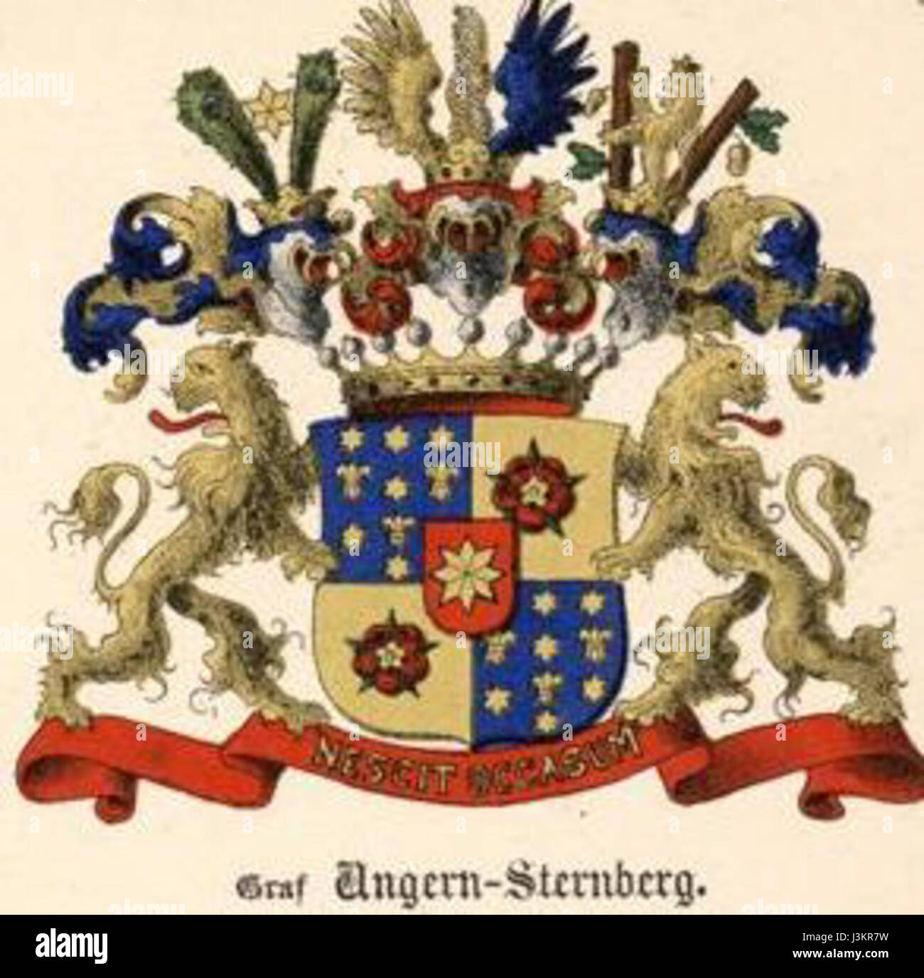 This refers to the coat of arms of Graf Ungern-Sternberg, a noble ...