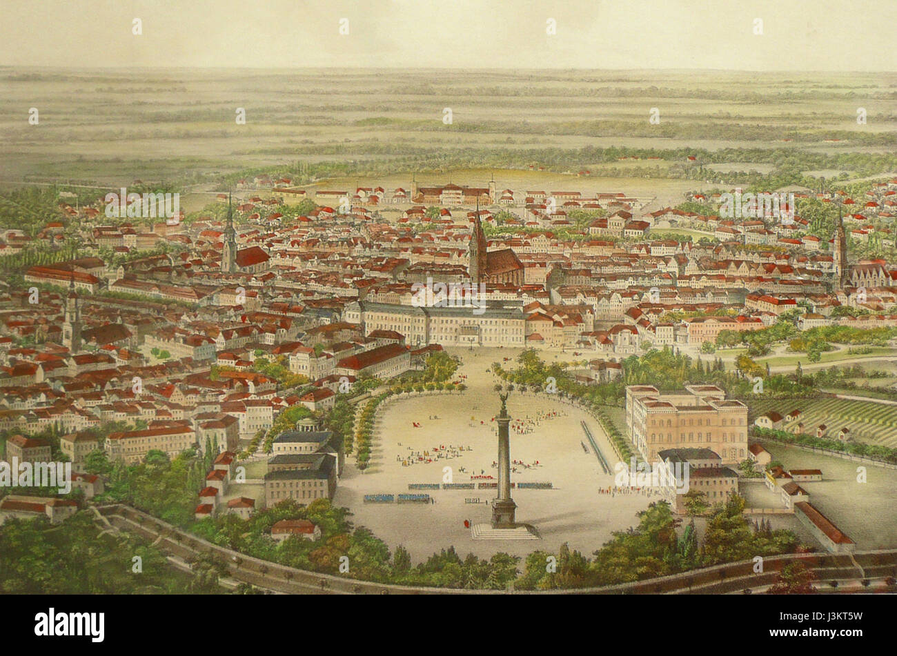 This aerial view of Hannover, taken around 1850, provides a historical ...