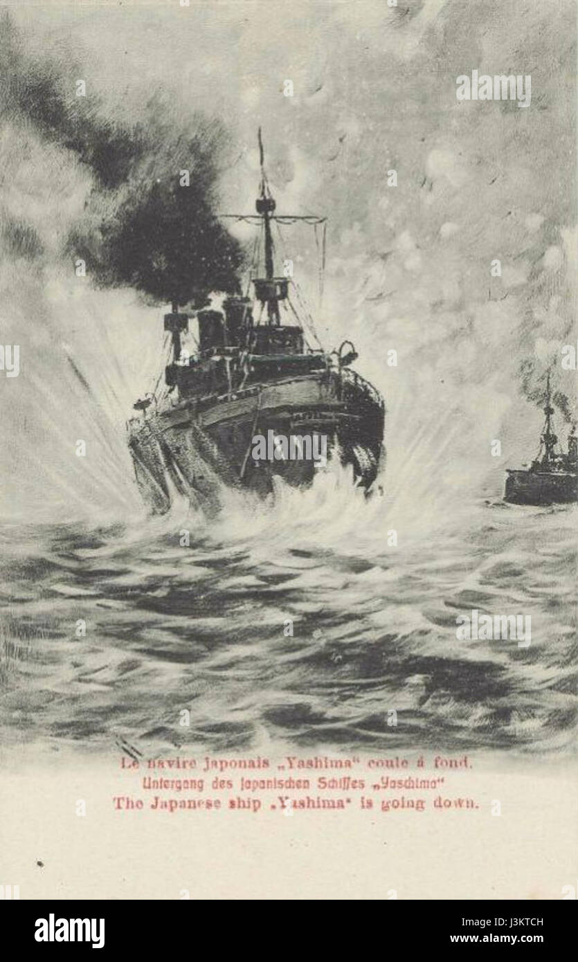 IJN Yashima sinking Stock Photo - Alamy