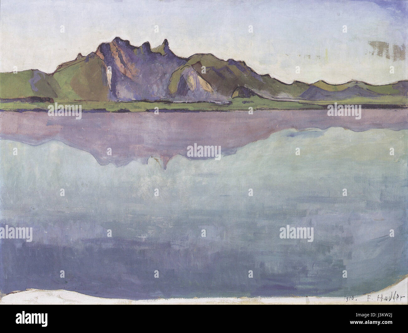 This 1910 painting by Ferdinand Hodler depicts the scenic view of Lake ...