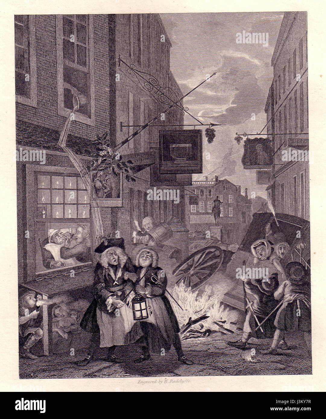 A depiction of William Hogarth's 'The Rake's Progress,' a series of ...