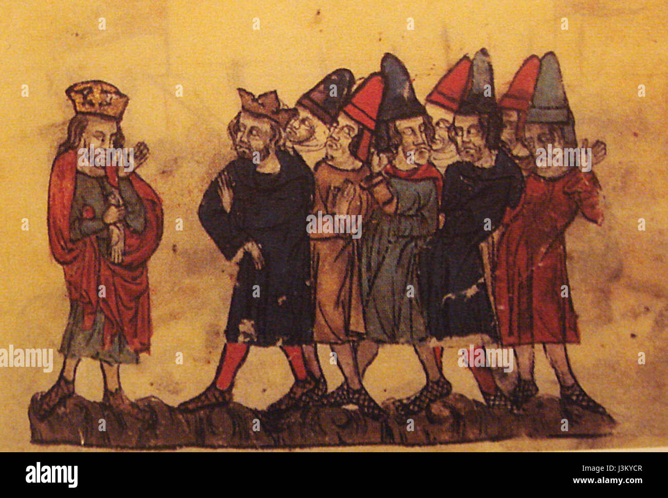 An illustration depicting King Hetoum II of Armenian Cilicia bidding ...