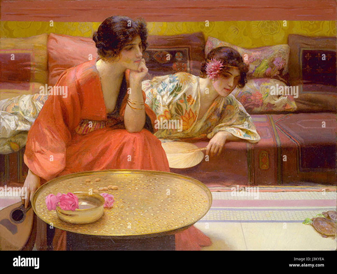 Idle hours Henry Siddons Mowbray Stock Photo - Alamy