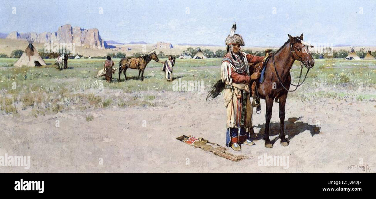 Henry Farney Saddling Up Stock Photo - Alamy