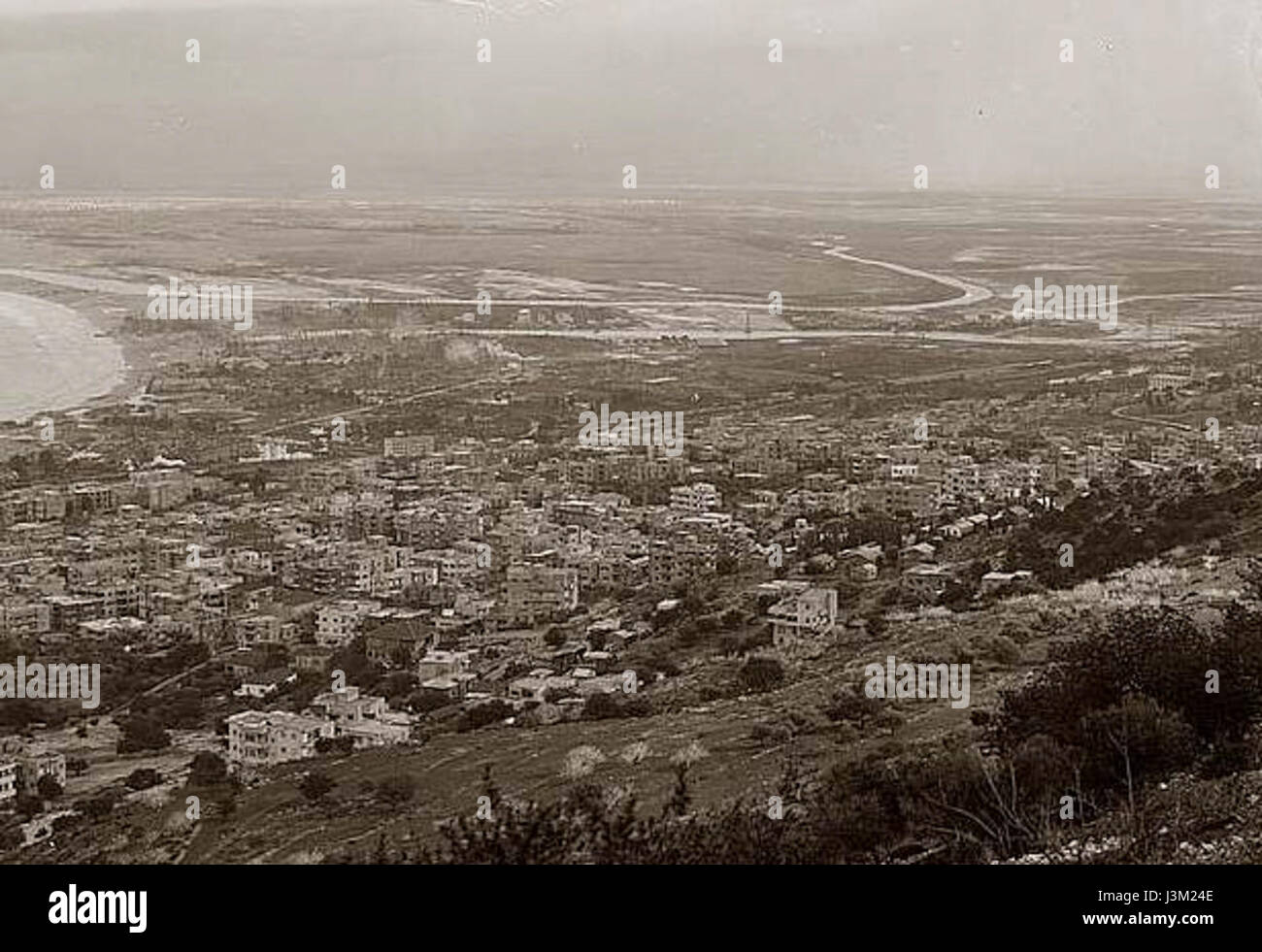 This image from 1898 shows a view of Haifa, a city located in present ...