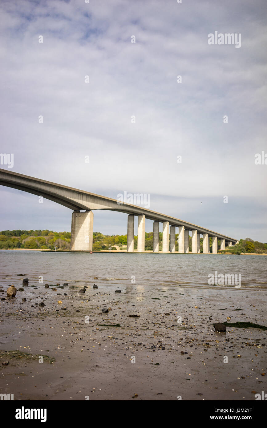 The Orwell Bridge opened to road traffic in 1982 and carries the A14 ...