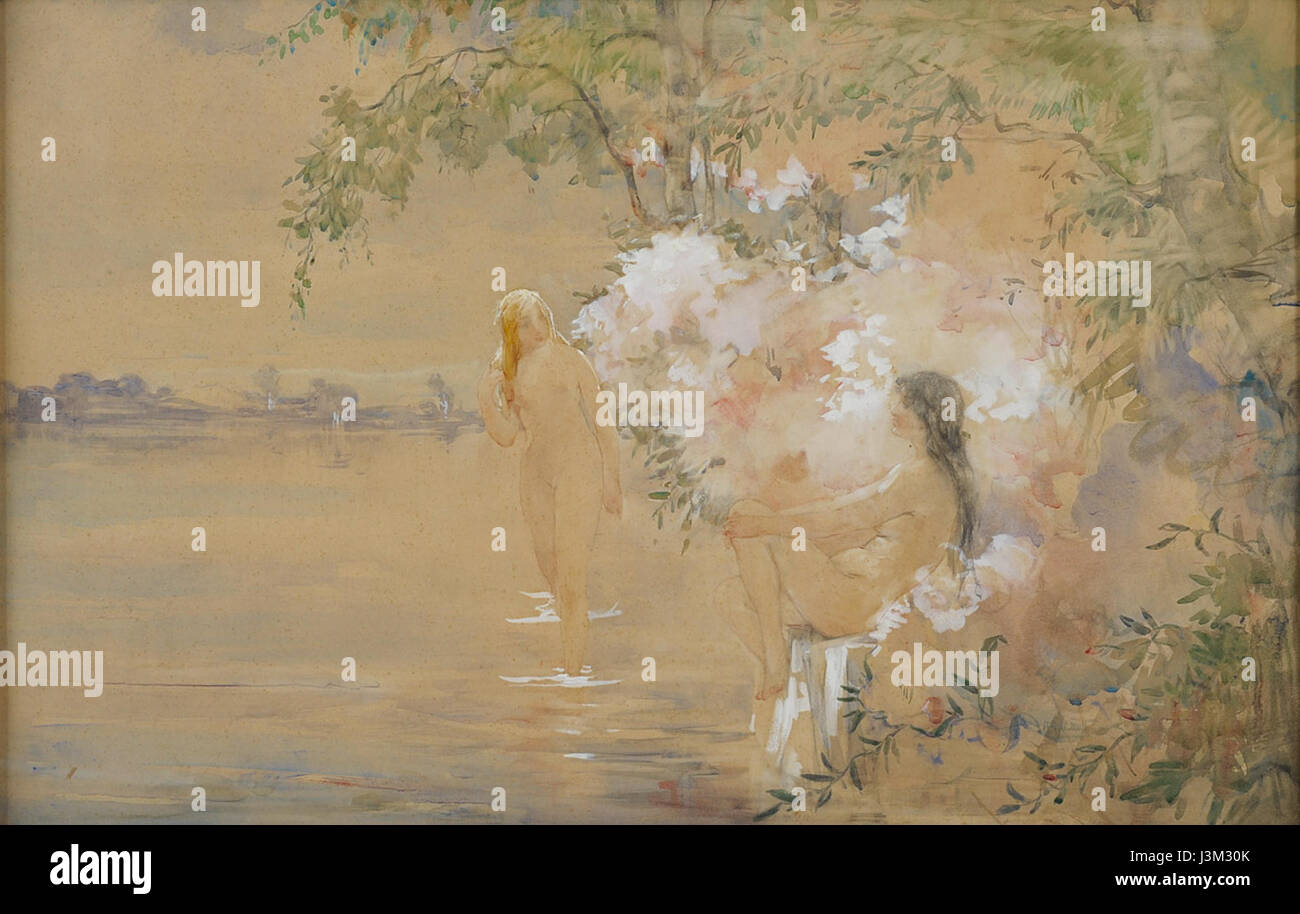 A piece by Hobbe Smith featuring a depiction of 'Badenymphen'—a ...