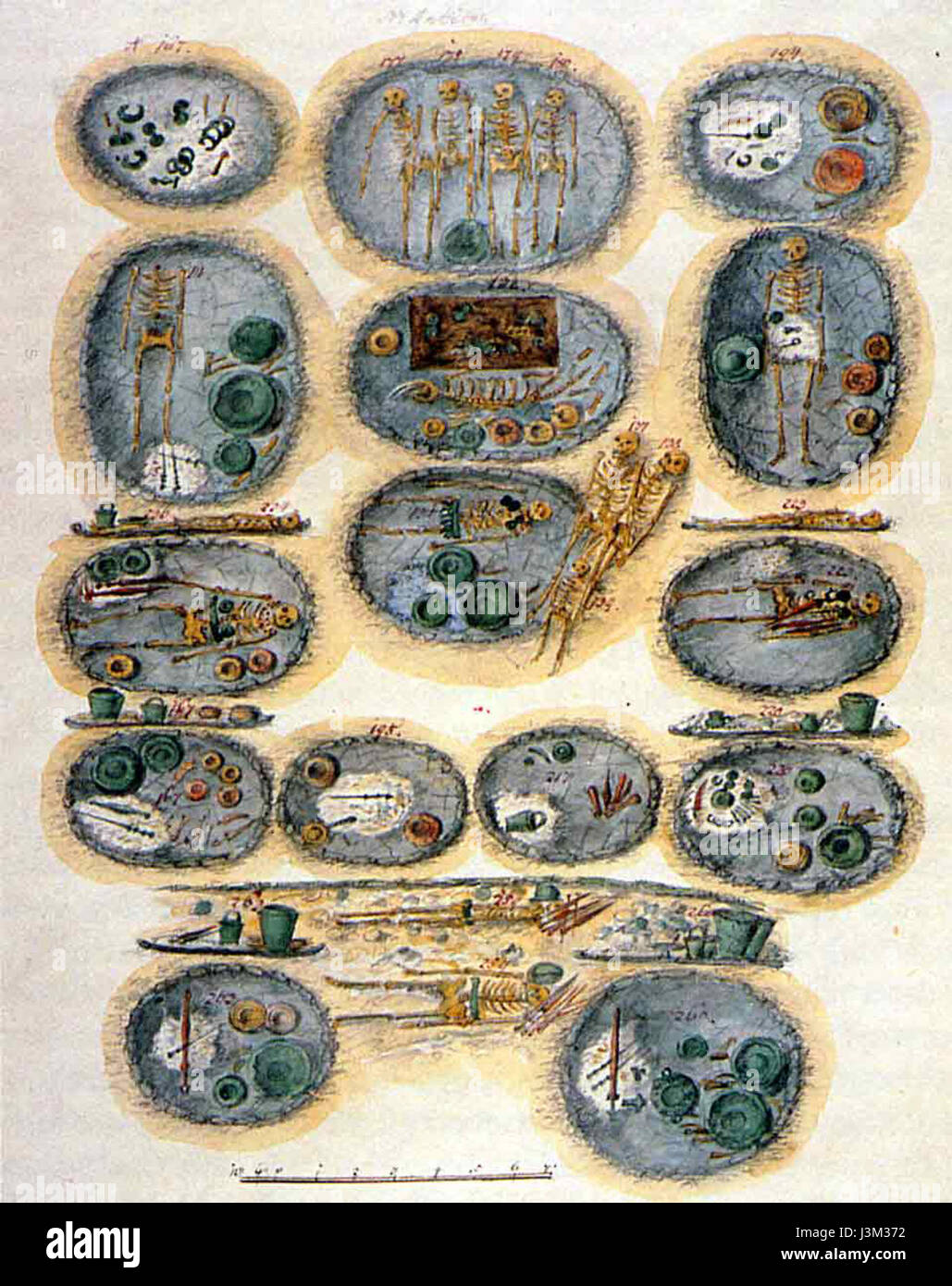 The Hallstatt culture graves, attributed to the prehistoric Hallstatt ...