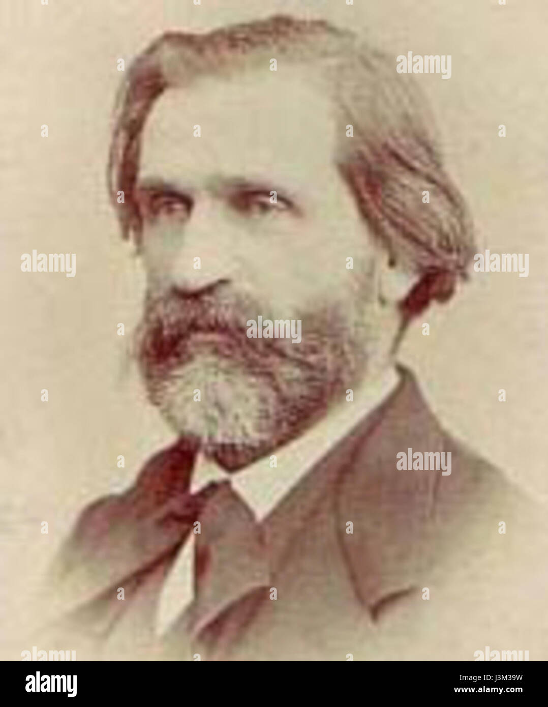 A portrait of the renowned Italian composer Giuseppe Verdi, captured by ...