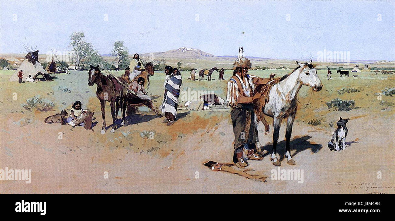 Henry Farney Indian Encampment2 Stock Photo - Alamy