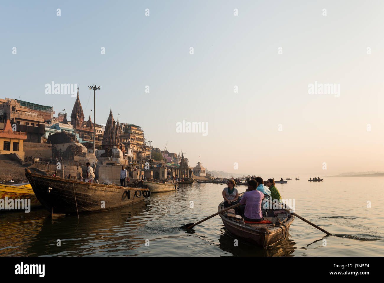 Boats in Varanasi Stock Photo - Alamy