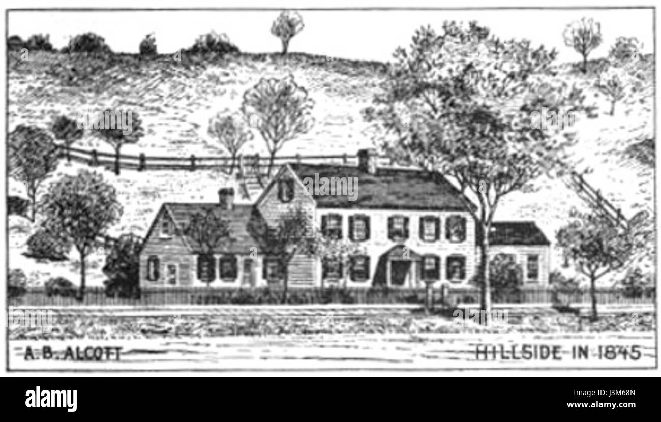 A historical depiction of a hillside scene from the year 1845 ...