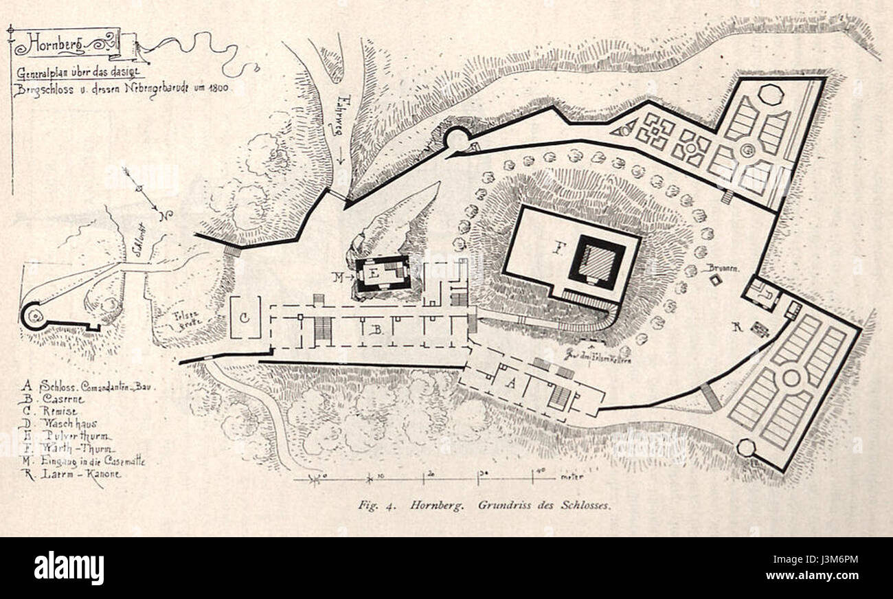 The floor plan of Burg Hornberg, a historic castle located in Germany ...