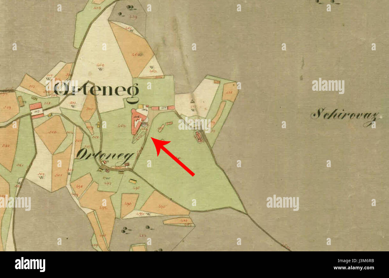 Grad Ortnek v katastru Stock Photo - Alamy