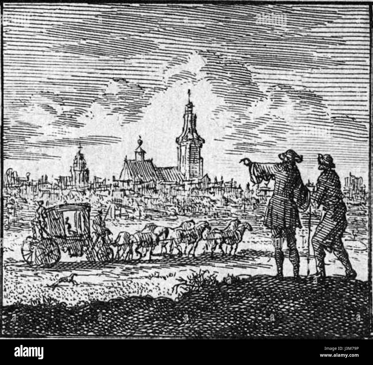 This artwork, 'Hooghe Den Haag 1700', depicts the Dutch city of The ...