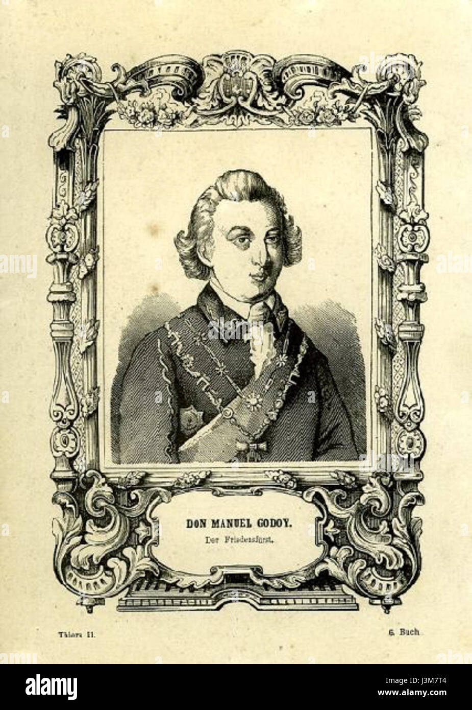 The 'Grabado Manuel de Godoy' is a historical engraving depicting ...