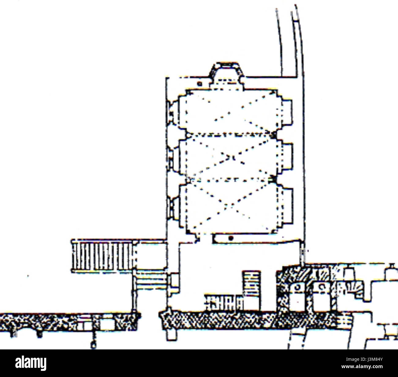 This architectural drawing shows the floor plan of the chapel at ...