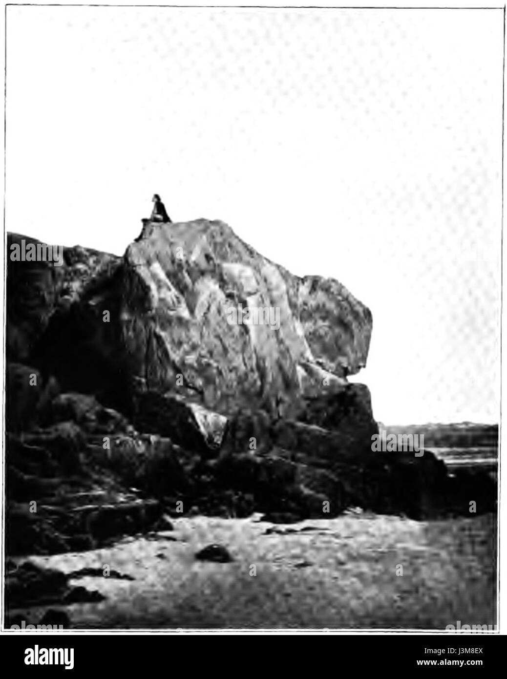 The photograph 'Hugo sur son rocher de Guernesey' taken by Charles Hugo ...