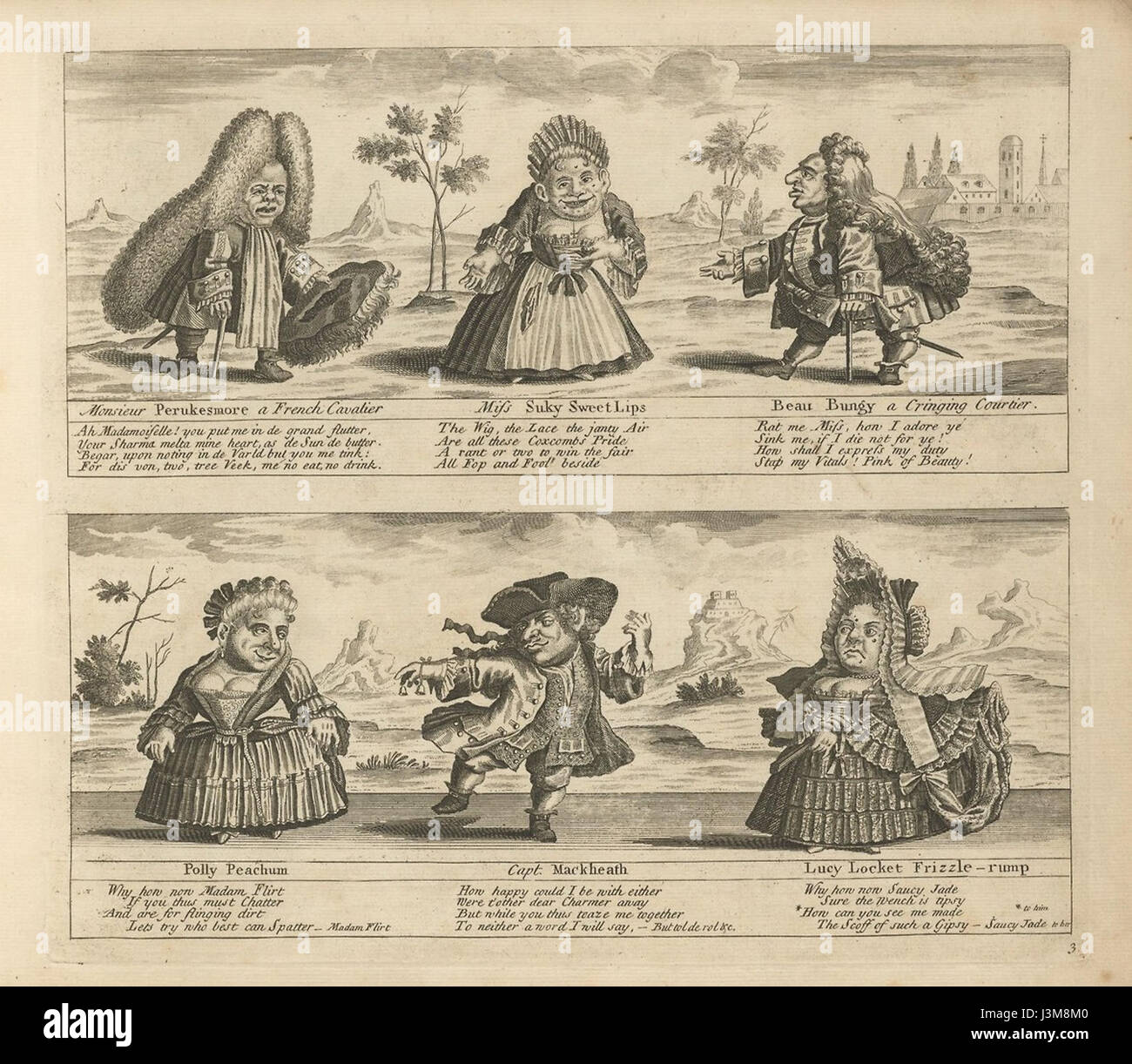 A depiction from 'The Humours of the Lilliputians,' illustrating scenes ...