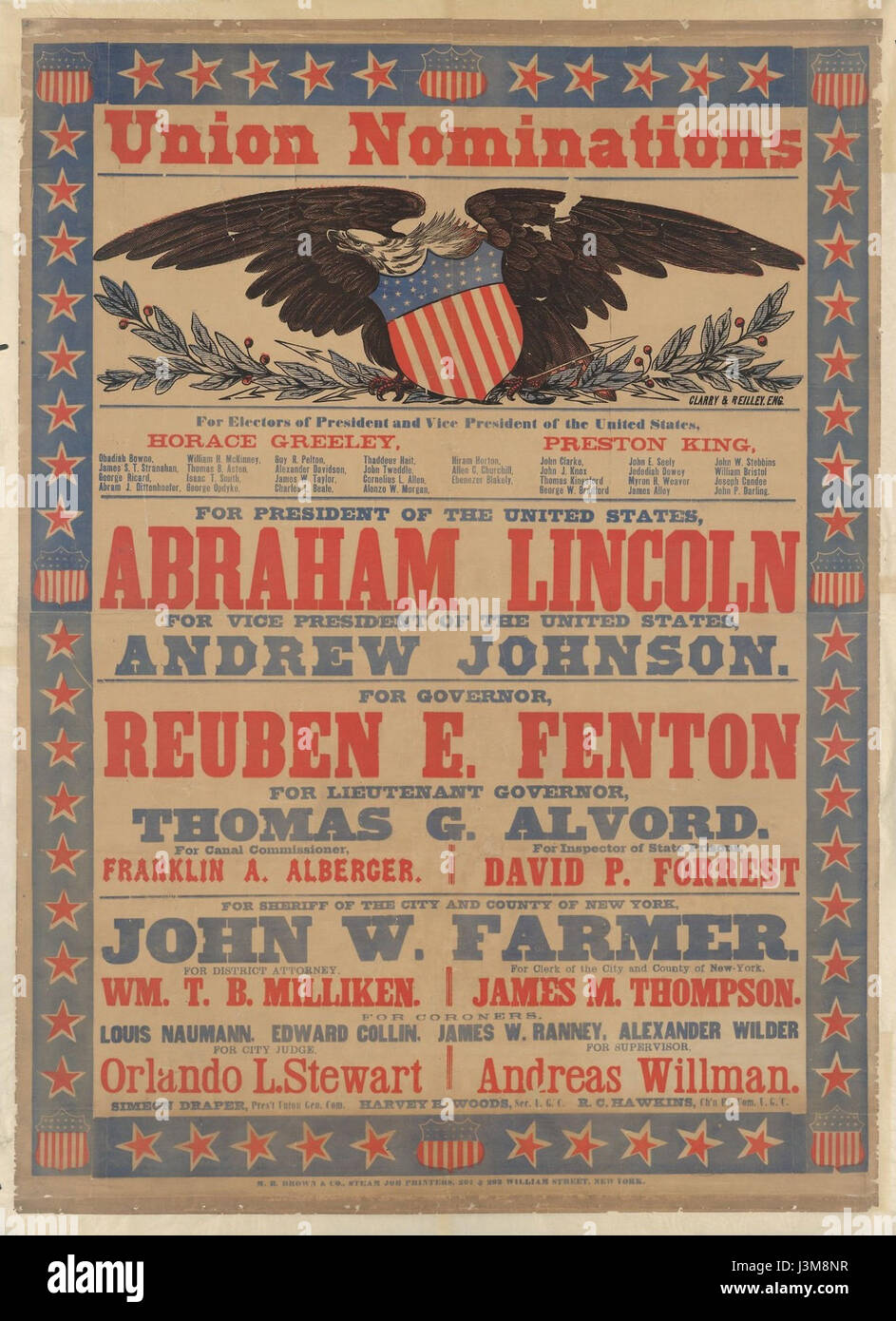 A historical document referencing the Union nominations in 1864, a key ...