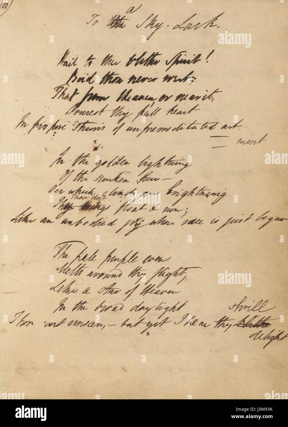 This manuscript, Houghton MS Eng 258.2, features Percy Bysshe Shelley's ...