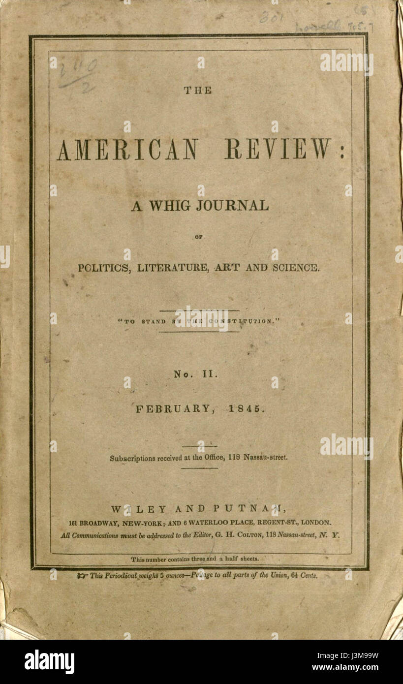 This publication from February 1845, 'American Review', includes ...
