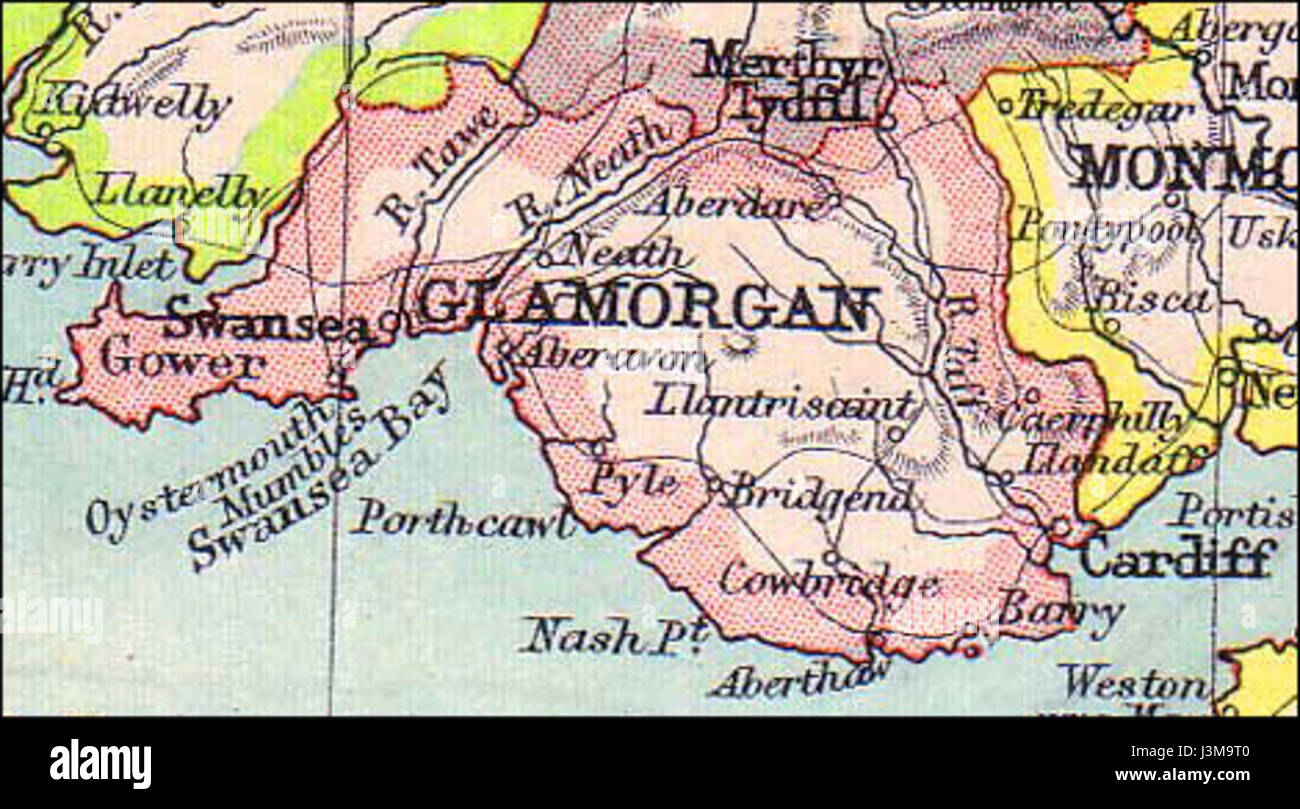 Glamorgan map hi-res stock photography and images - Alamy