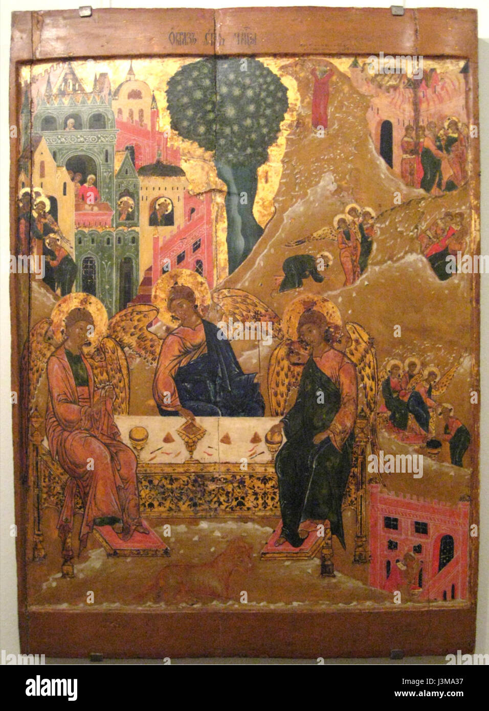 This artwork, 'Holy Trinity with Abraham', from Novgorod, represents ...