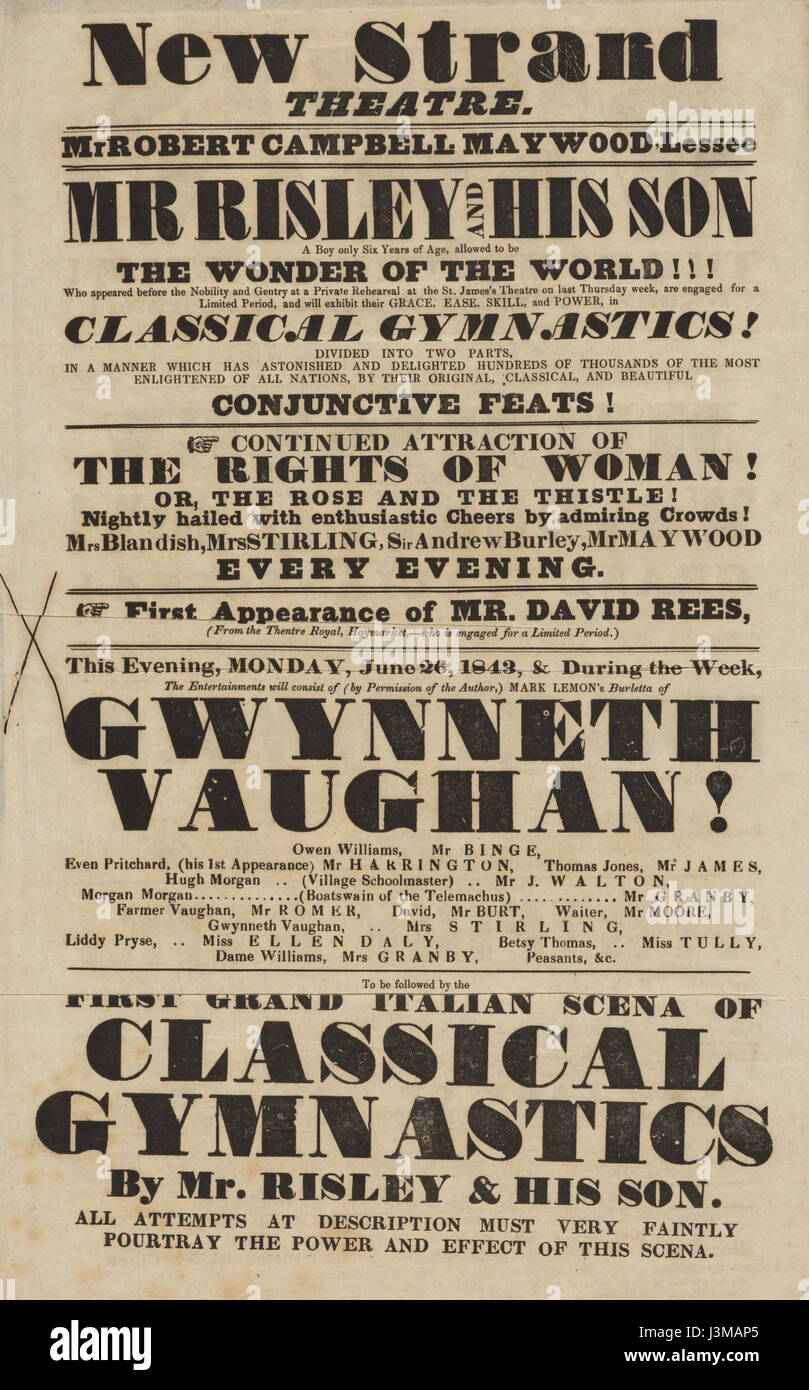 Harvard Theatre Collection TCS 63 New Strand, 1843 Stock Photo - Alamy