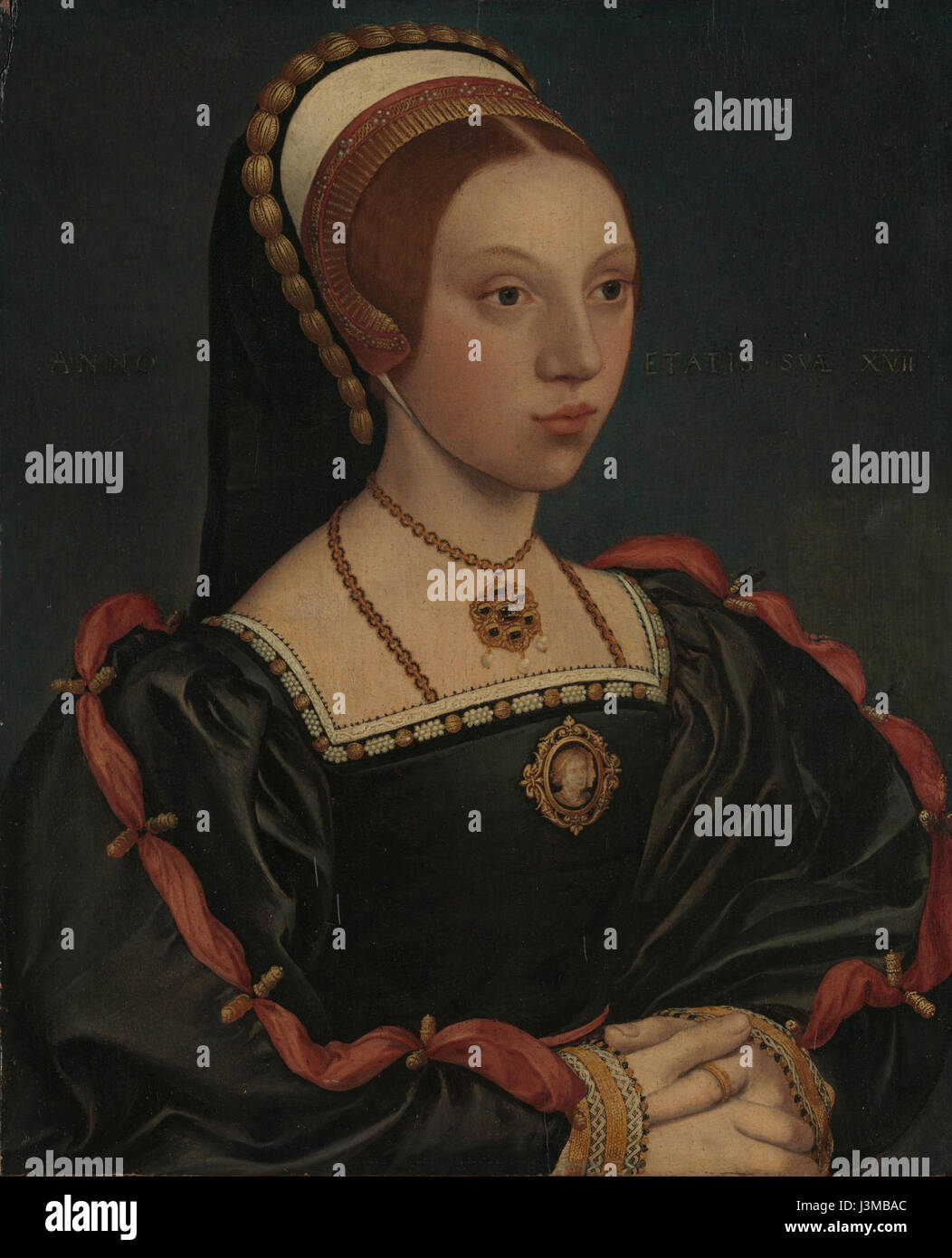 A portrait by Hans Holbein the Younger, created in his workshop ...